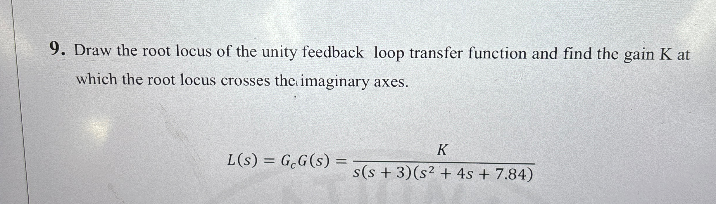 Solved Draw the root locus of the unity feedback loop | Chegg.com