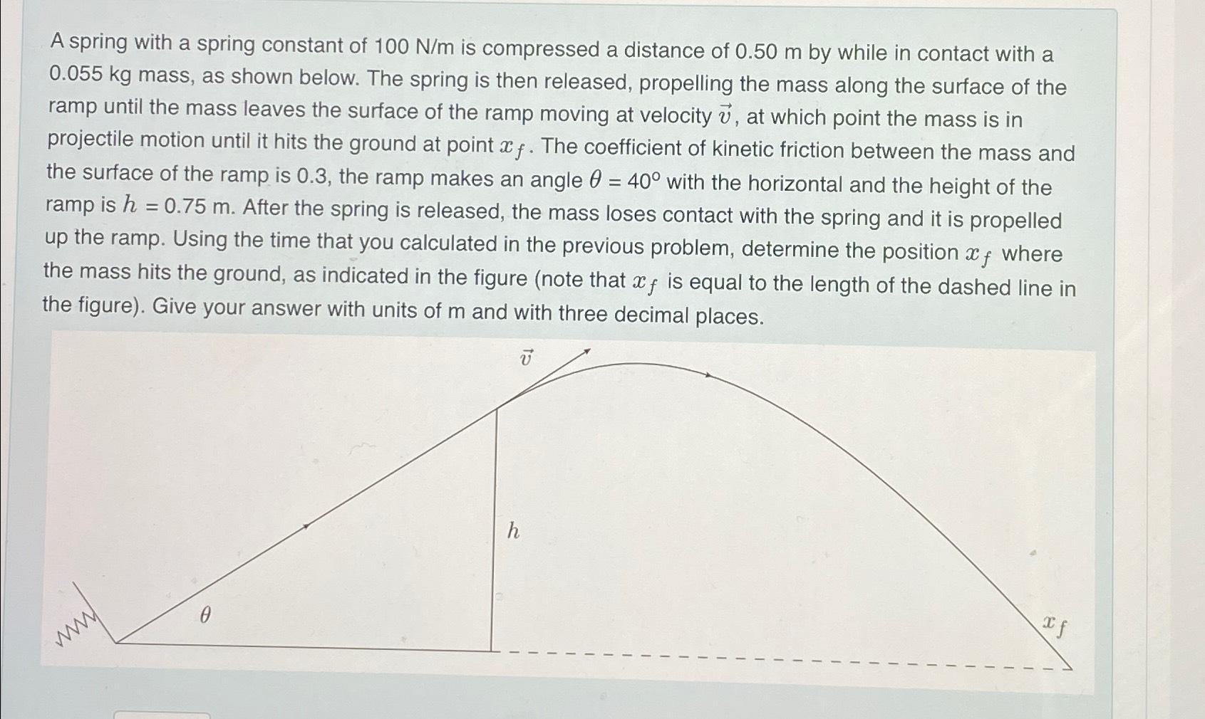 Solved A spring with a spring constant of 100Nm ﻿is | Chegg.com