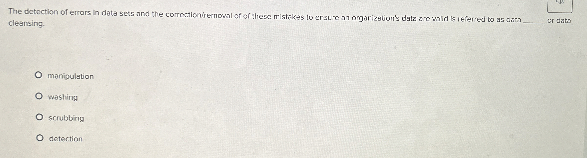 Solved The detection of errors in data sets and the | Chegg.com