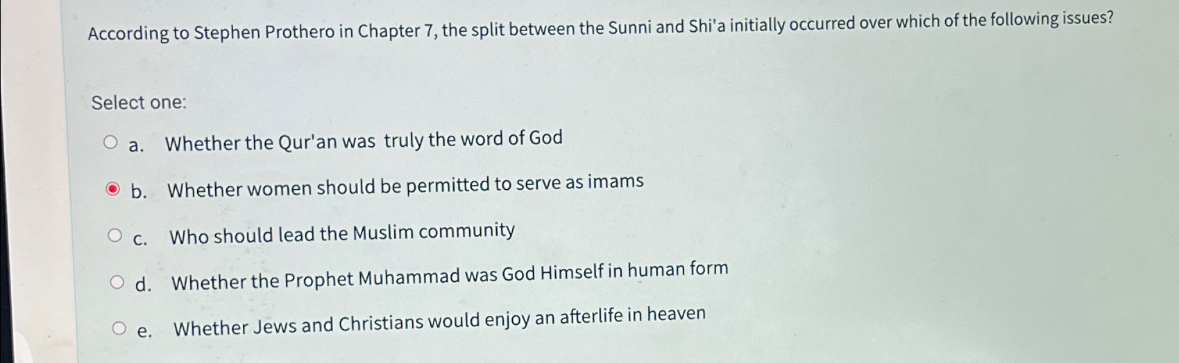 Solved According to Stephen Prothero in Chapter 7, ﻿the | Chegg.com