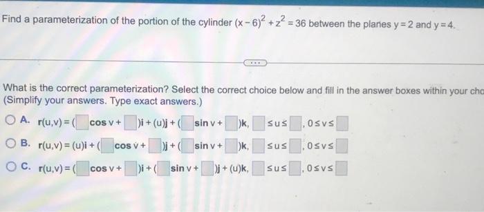 Solved Find a parameterization of the portion of the | Chegg.com