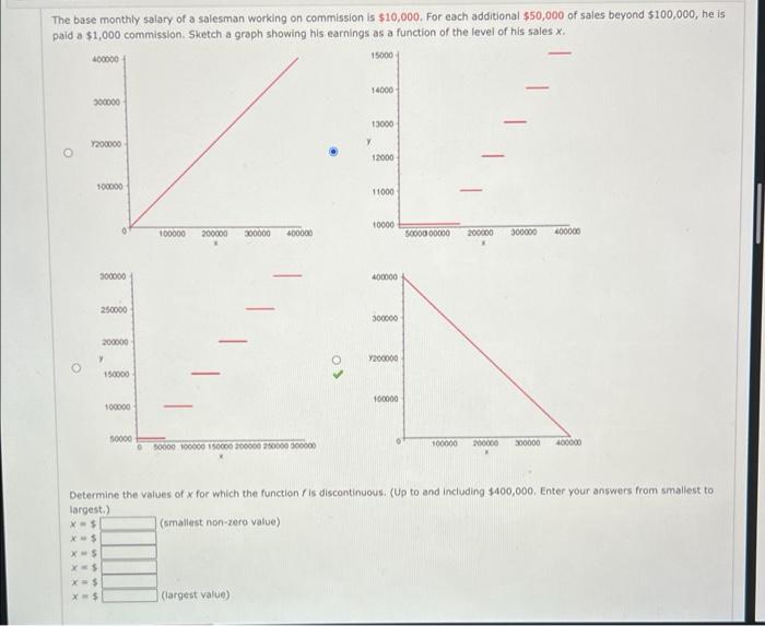 The base monthly salary of a salesman working on | Chegg.com
