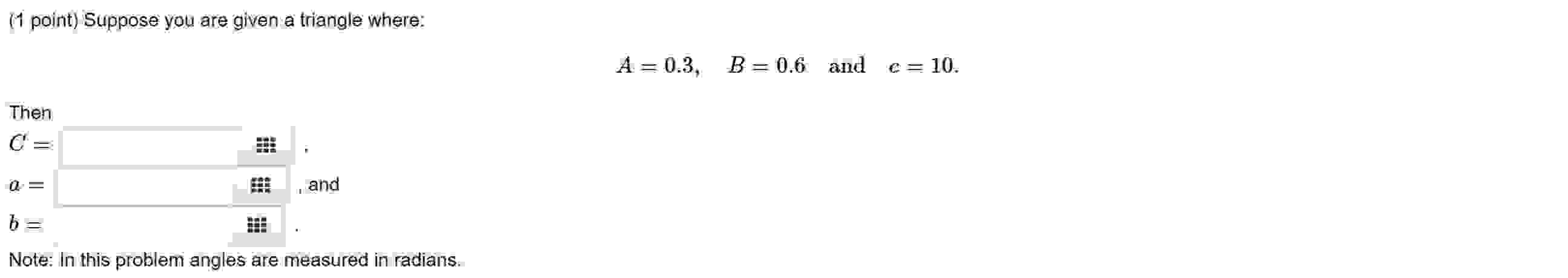 Solved (1 ﻿point) ﻿Suppose you are given a triangle | Chegg.com