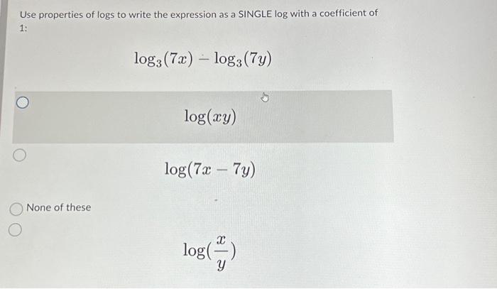 Solved Use properties of logs to write the expression as a | Chegg.com