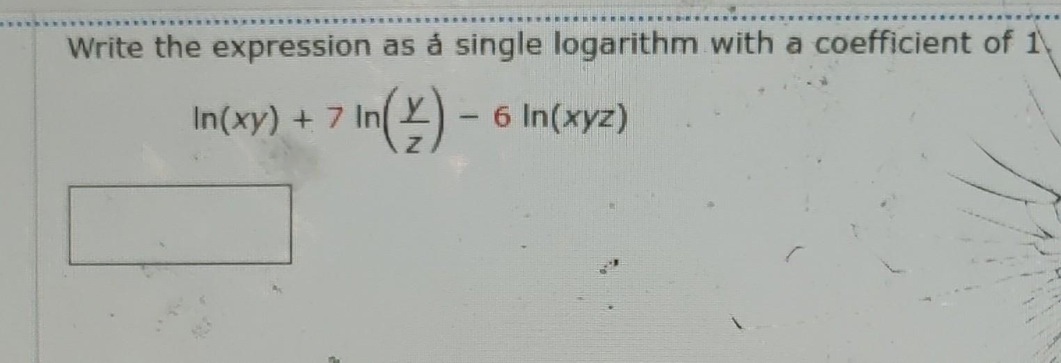 Solved Write the expression as a single logarithm with a | Chegg.com