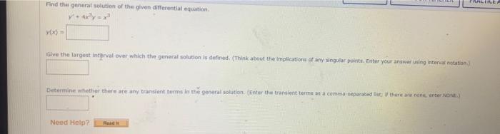 Solved Find then general solution of the given differential | Chegg.com