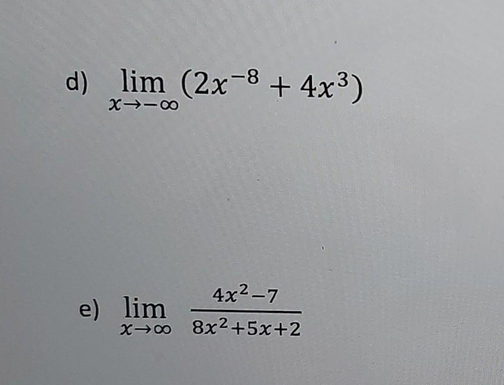 Solved #6. Find the following limits algebraically. (no | Chegg.com