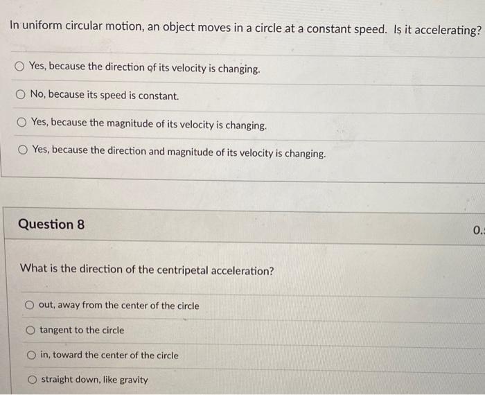 Solved In uniform circular motion, an object moves in a | Chegg.com