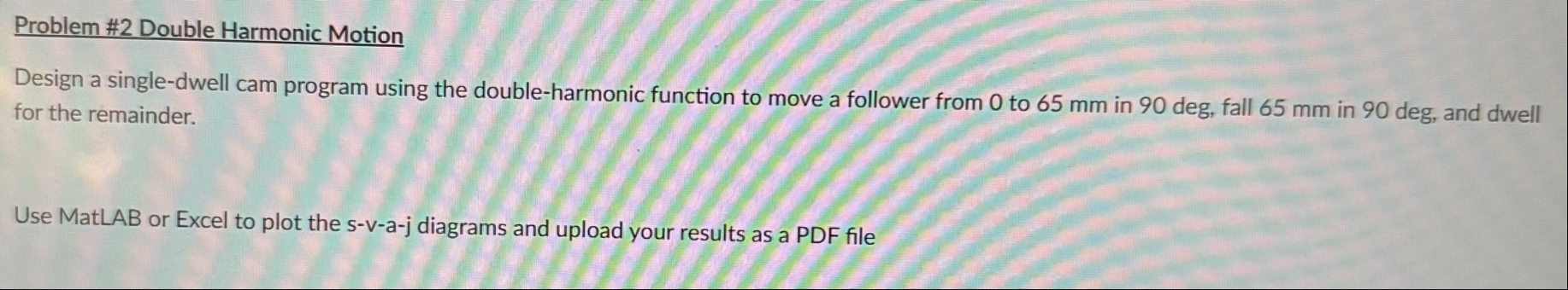 Solved Problem #2 ﻿Double Harmonic MotionDesign a | Chegg.com