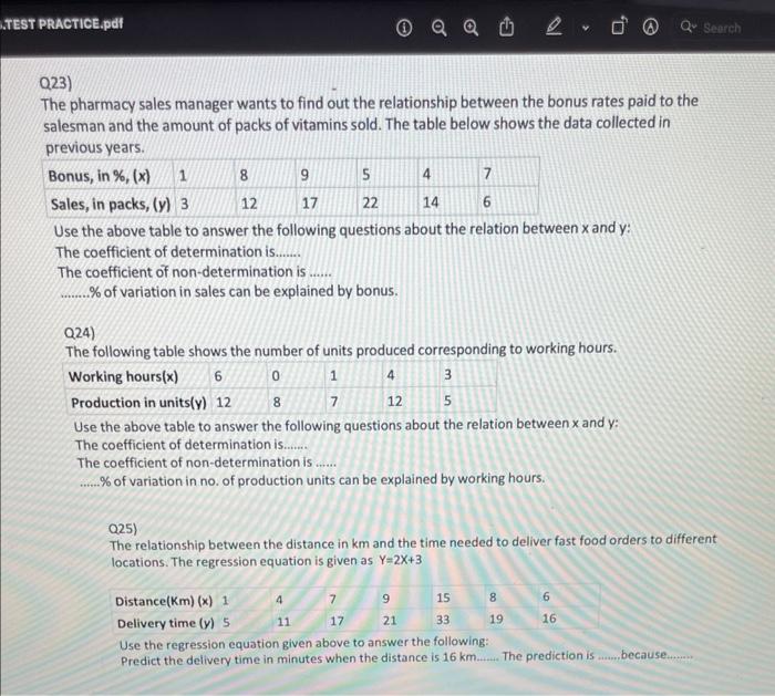 Solved Q23) The pharmacy sales manager wants to find out the | Chegg.com