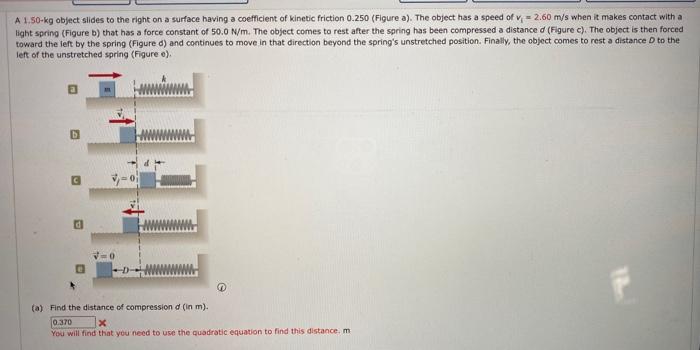 Solved A 1.50−kg object slides to the right on a surface | Chegg.com