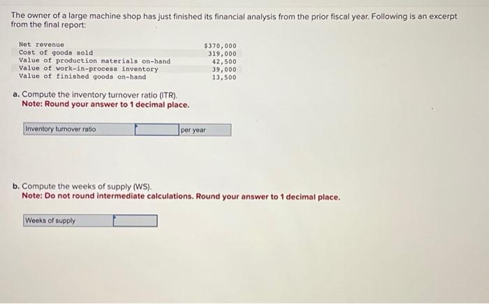 Solved The owner of a large machine shop has just finished | Chegg.com