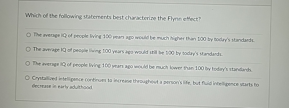 Solved Which of the following statements best characterize | Chegg.com