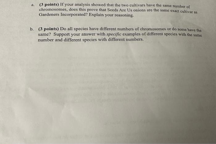 Solved karotyping: Number of enromosomes in onion iells a. | Chegg.com