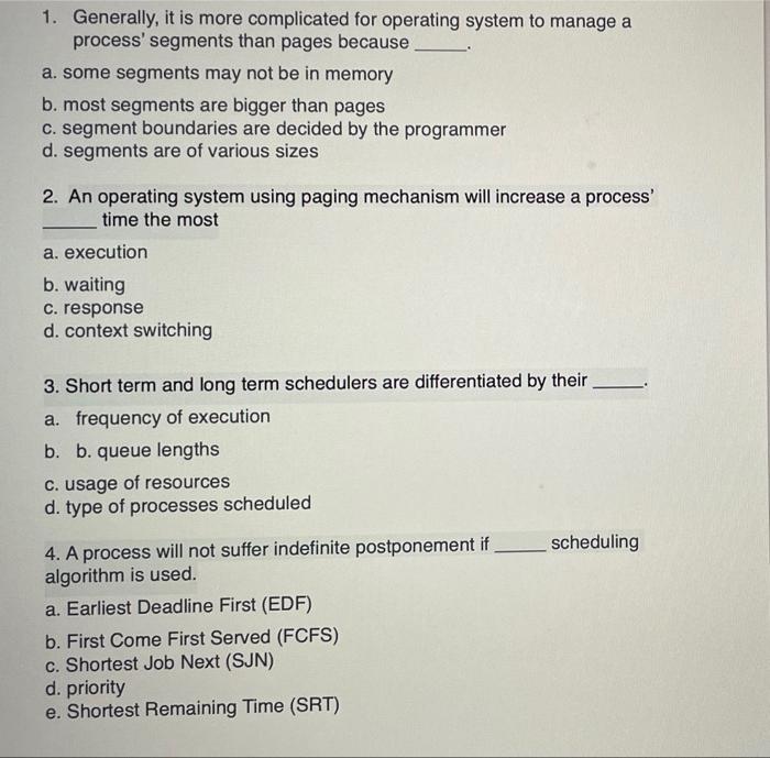 Solved 1. Generally, it is more complicated for operating | Chegg.com