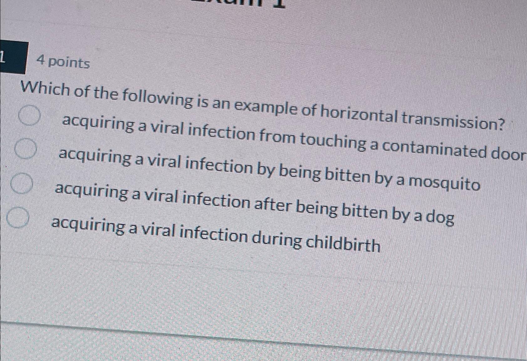 Solved 4 ﻿pointsWhich of the following is an example of | Chegg.com