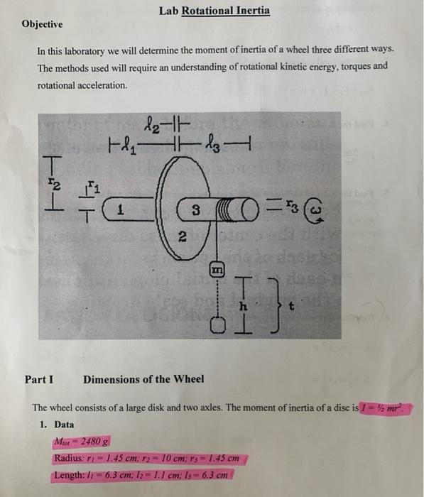 Solved Lab Rotational Inertia Objective In this laboratory | Chegg.com