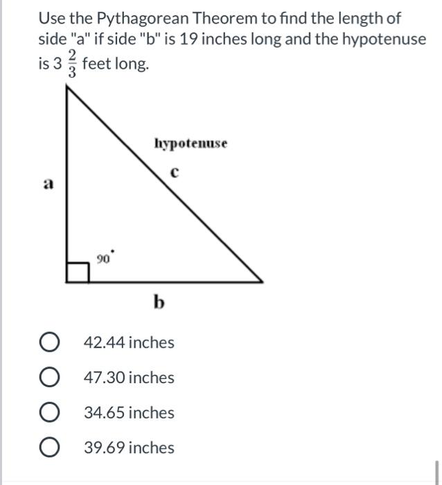 Solved Use the Pythagorean Theorem to find the length of | Chegg.com