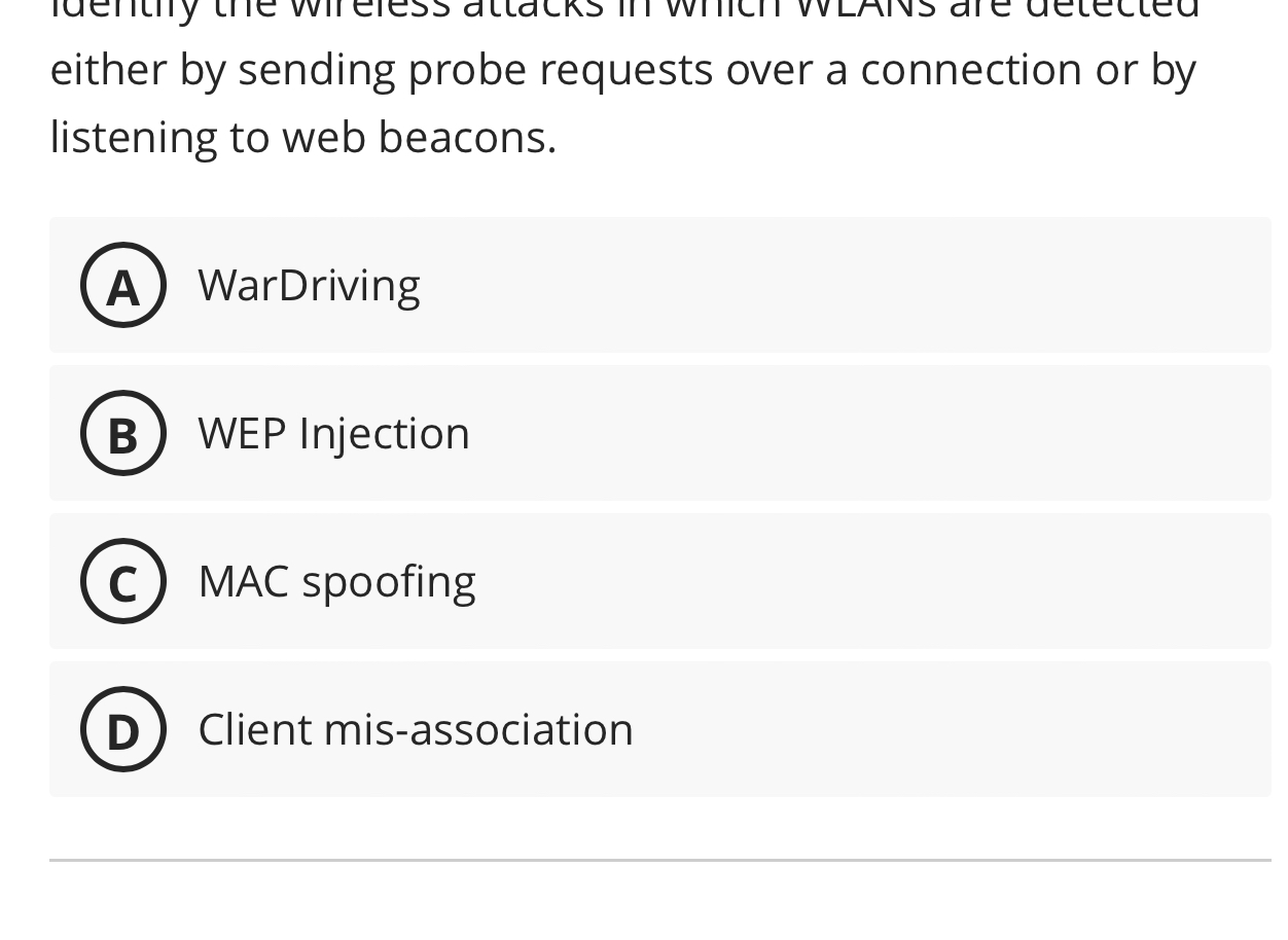Solved either by sending probe requests over a connection or | Chegg.com