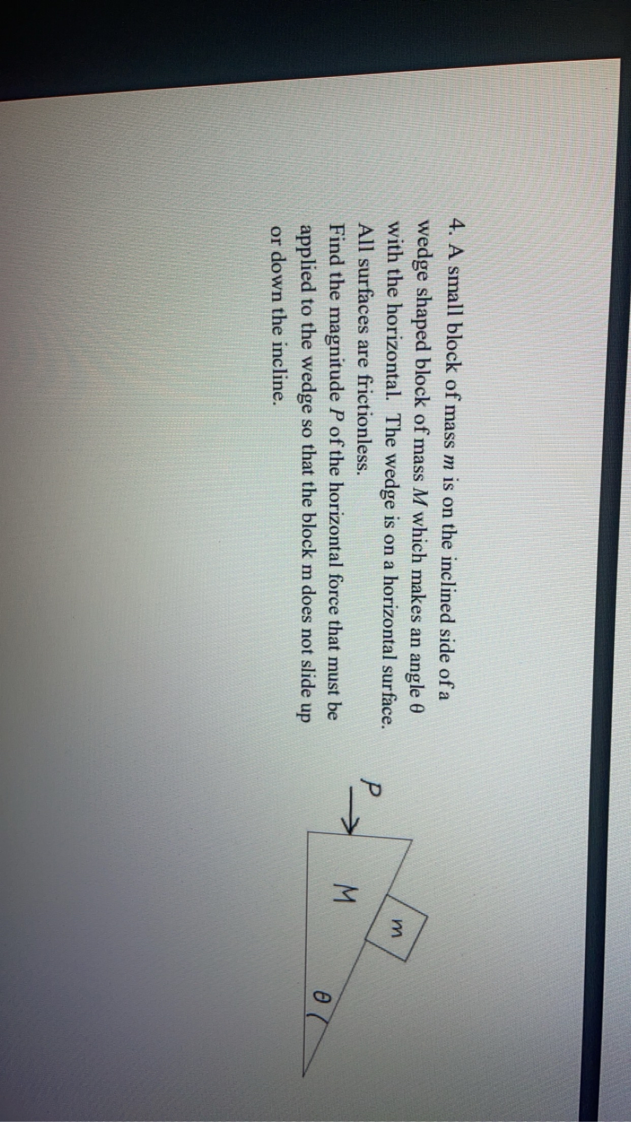 Solved A small block of mass m ﻿is on the inclined side of a | Chegg.com
