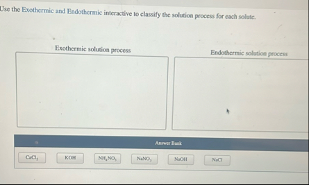 Solved Use the Exothermic and Endothermic interactive to | Chegg.com