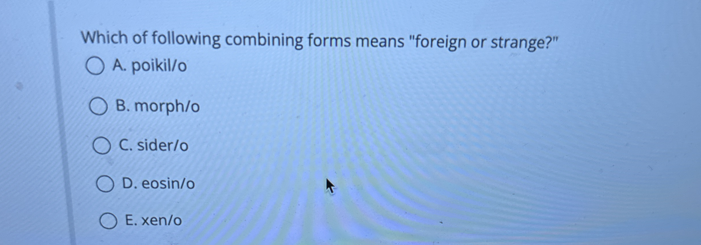 Solved Which of following combining forms means "foreign or | Chegg.com