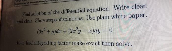 Solved A mor per Find solution of the differential equation. | Chegg.com