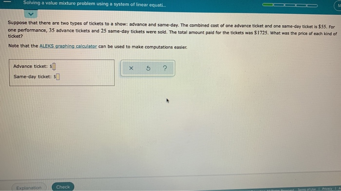 Solved Solving a value mixture problem using a system of | Chegg.com