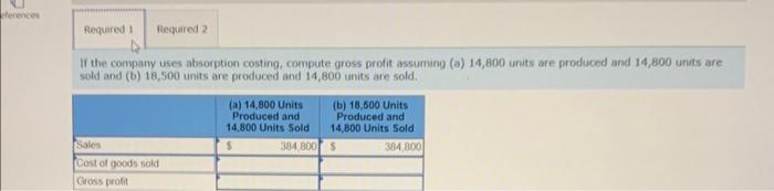Solved Exercise 19-15 (Algo) Absorption costing and | Chegg.com