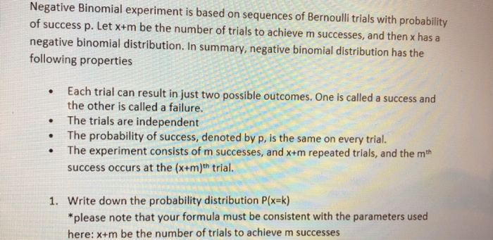 Solved Negative Binomial experiment is based on sequences of | Chegg.com