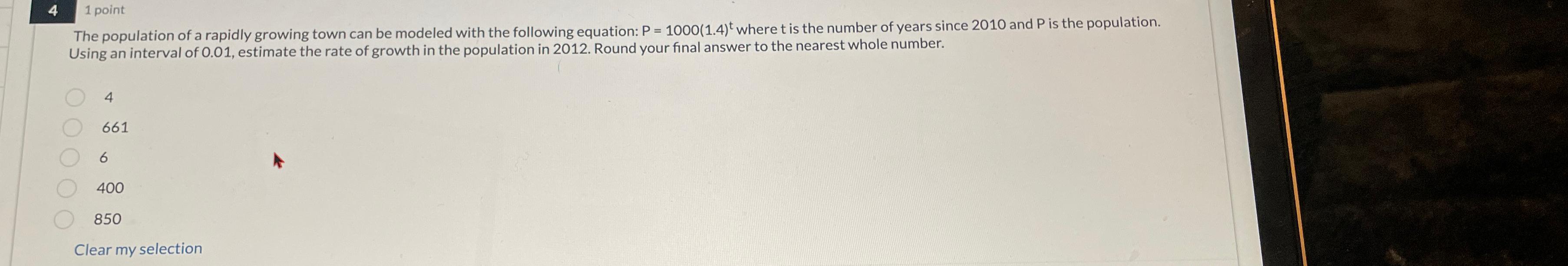 Solved 41 ﻿pointThe population of a rapidly growing town can | Chegg.com