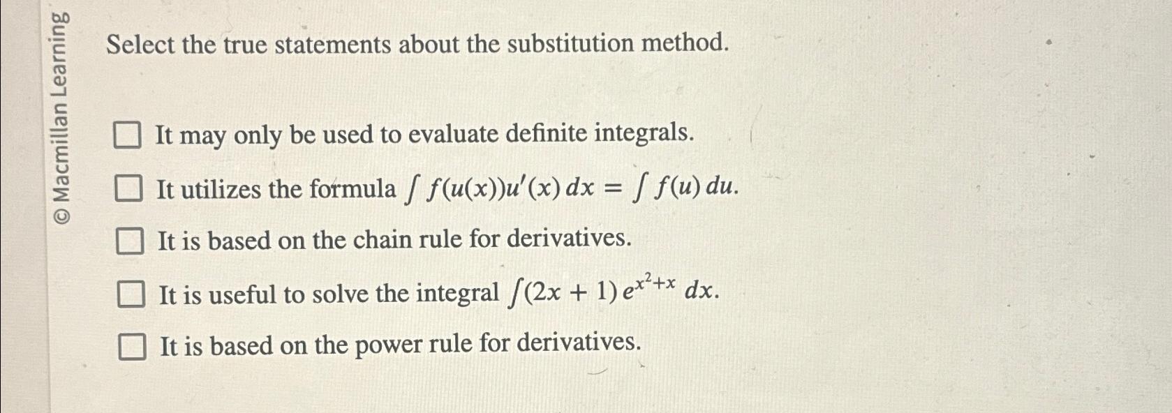 Solved Select the true statements about the substitution | Chegg.com