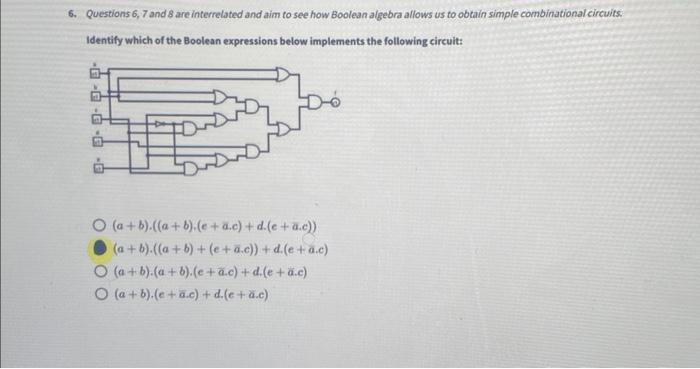 Solved 6. Questions 6,7 and 8 are interrelated and aim to | Chegg.com