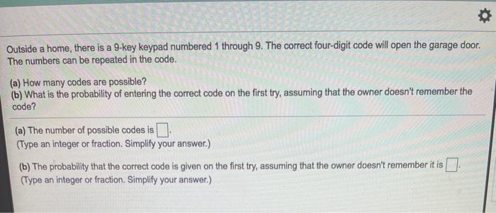 Solved Outside a home, there is a 9-key keypad numbered 1 | Chegg.com