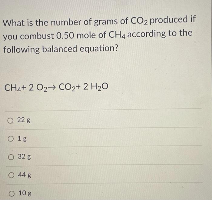 Solved What is the number of grams of CO2 produced if you | Chegg.com