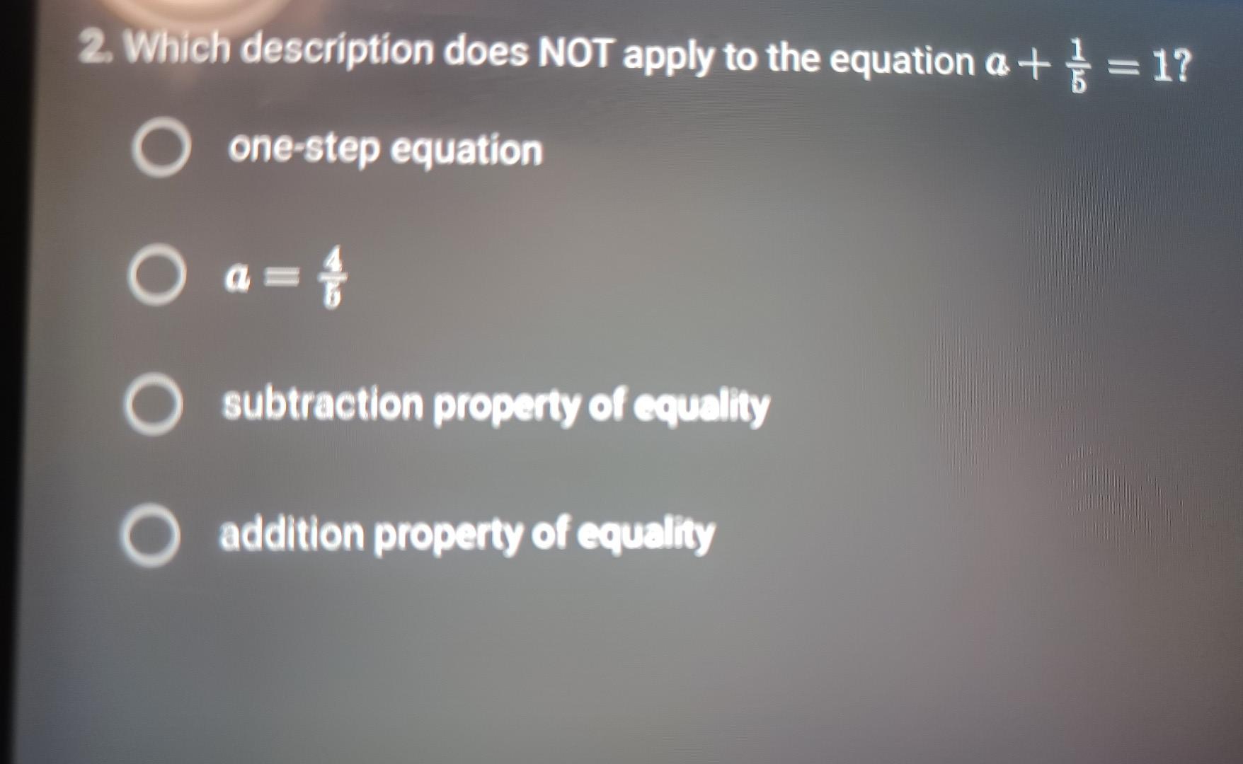 2. Which description does NOT apply to the equation | Chegg.com
