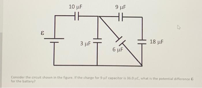Solved 10 uF 9uF HE E 3 uF 18 uf 6 UF Consider the circuit | Chegg.com