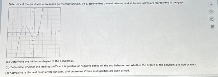 Solved Determine if the graph can represent a polynomial | Chegg.com