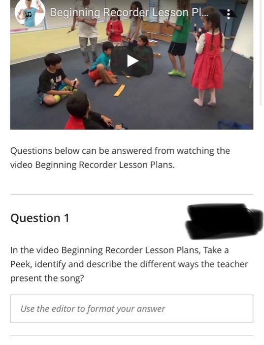 Beginning Recorder Lesson P... Questions below can be | Chegg.com