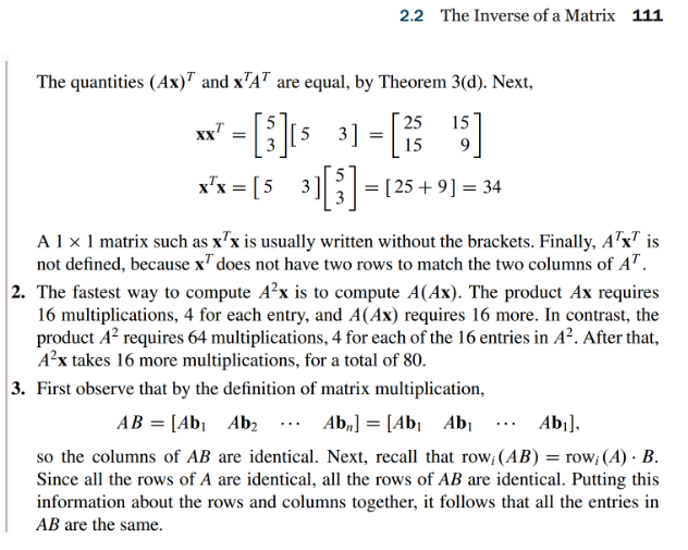 Solved Read the three warnings about matrix multiplication | Chegg.com
