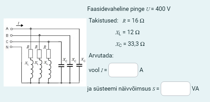 Solved Voltage between phases U=400VResistances: | Chegg.com