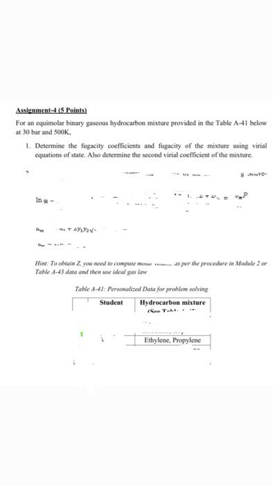 Solved Assignment-4 (5 Roints) For an equimolar binary | Chegg.com