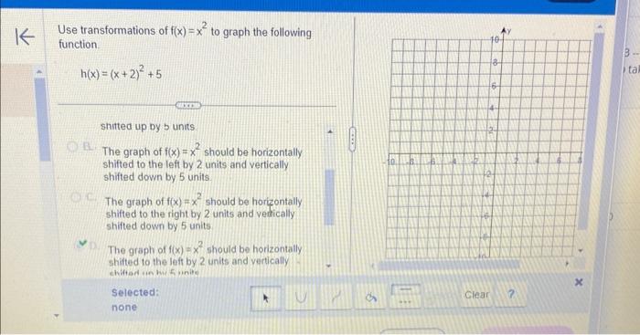 Solved Use transformations of the standard cubic function, | Chegg.com