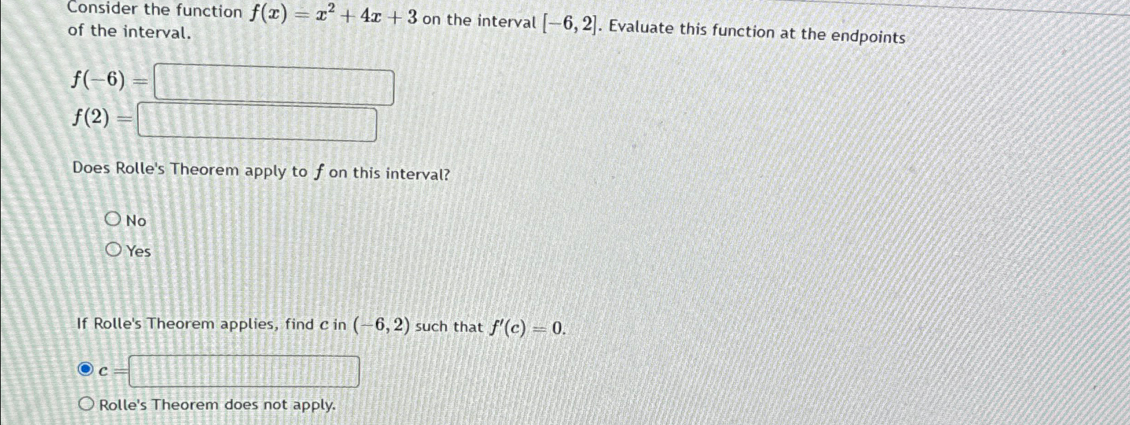 Solved Consider the function f(x)=x2+4x+3 ﻿on the interval | Chegg.com