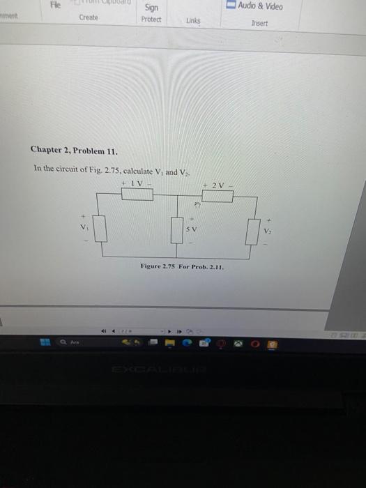 Solved Chapter 2, Problem 11. In the circuit of Fig. 2.75, | Chegg.com