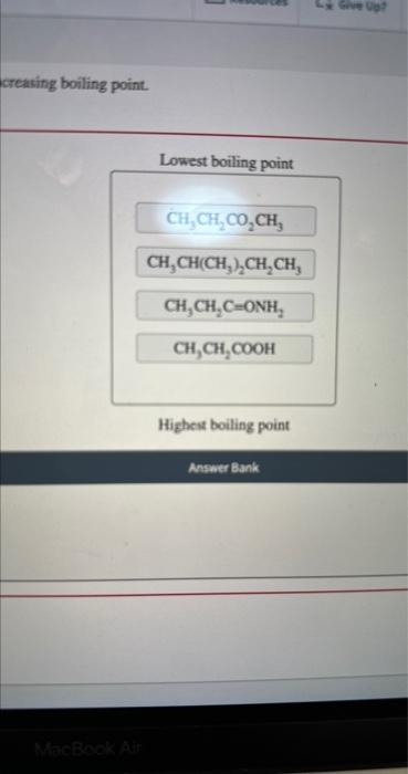 Solved icreating boiling point. | Chegg.com