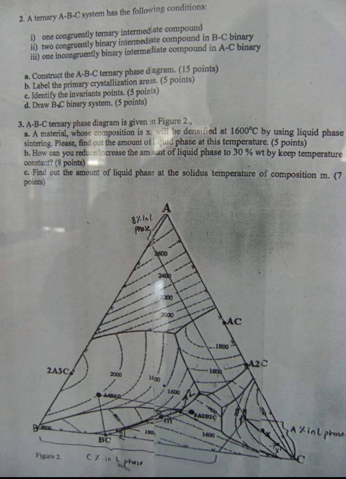 Solved A temary A-B-C system has the following conditions:i) | Chegg.com