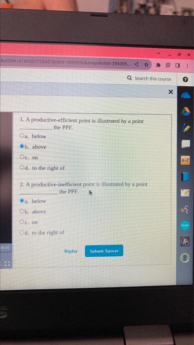 Solved A productive-efficient point is illustrated by a | Chegg.com