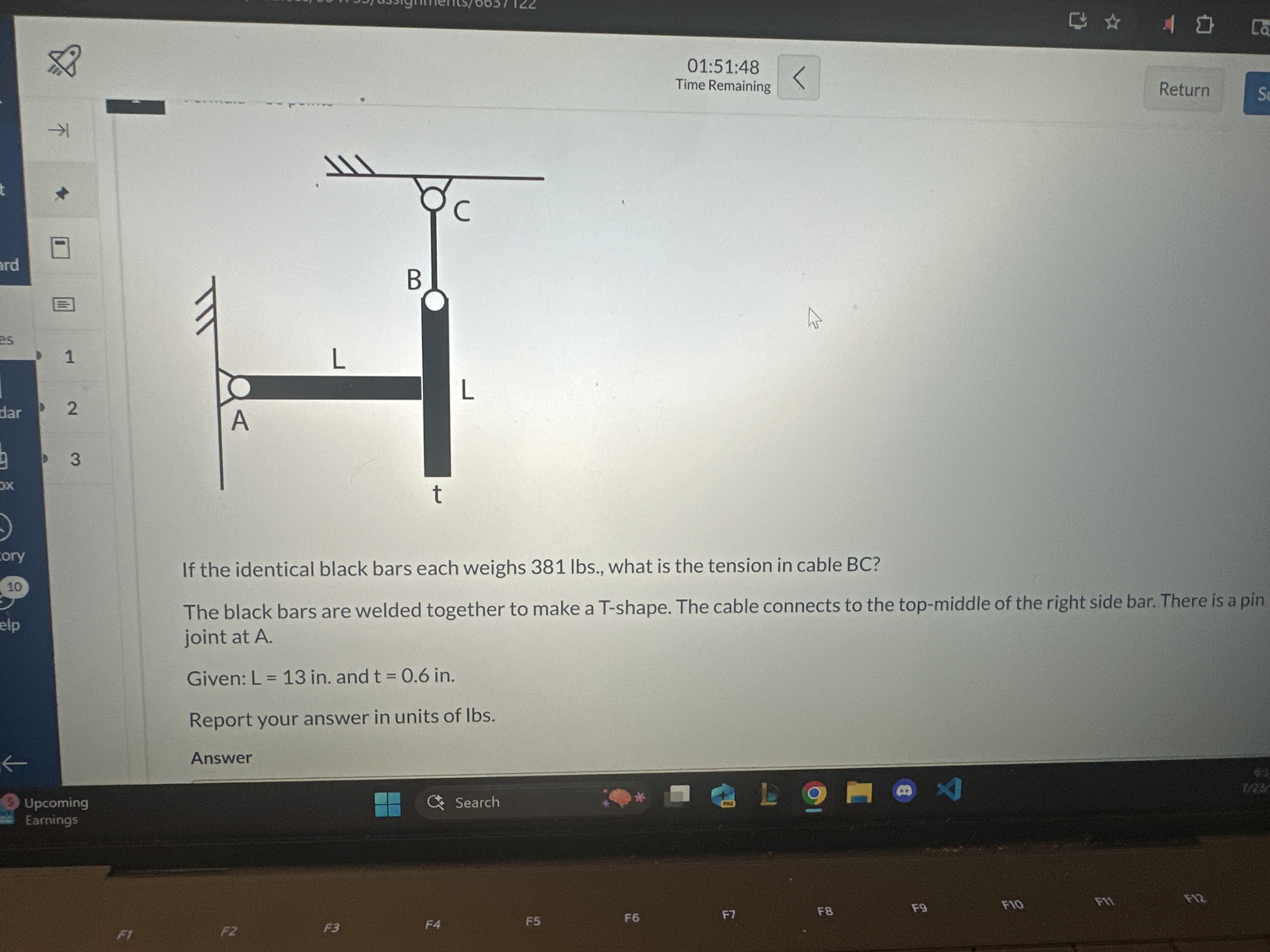 Solved If the identical black bars each weighs 381 ﻿lbs., | Chegg.com