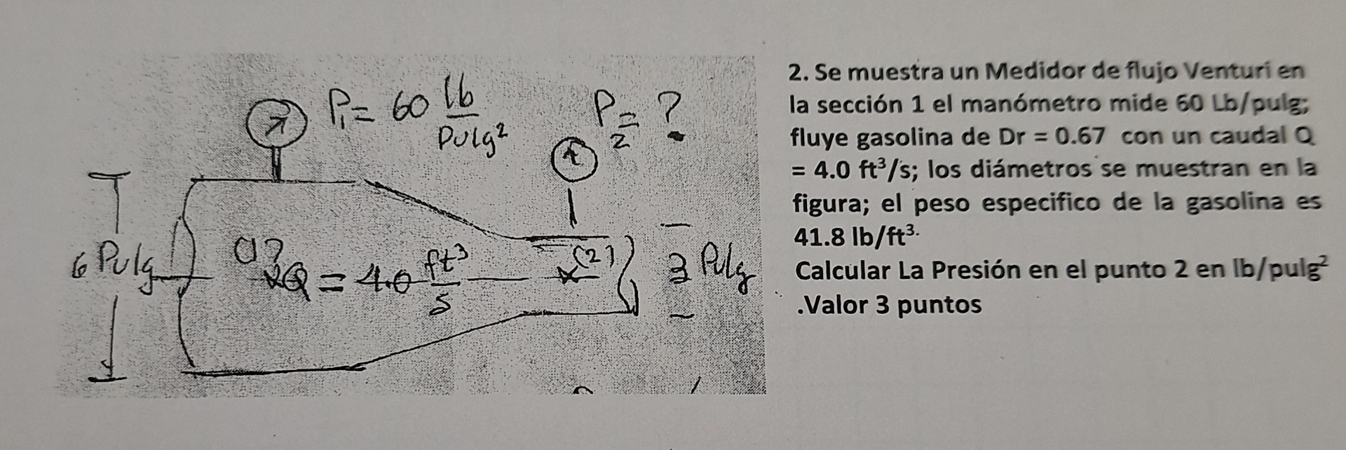 Solved by an EXPERT Polg?Se muestra un Medidor de flujo Venturi en la | Chegg.com